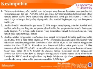 PENGARUH PENGGANTIAN COMBUSTION LINER TERHADAP PERFORMA TURBIN GAS ...