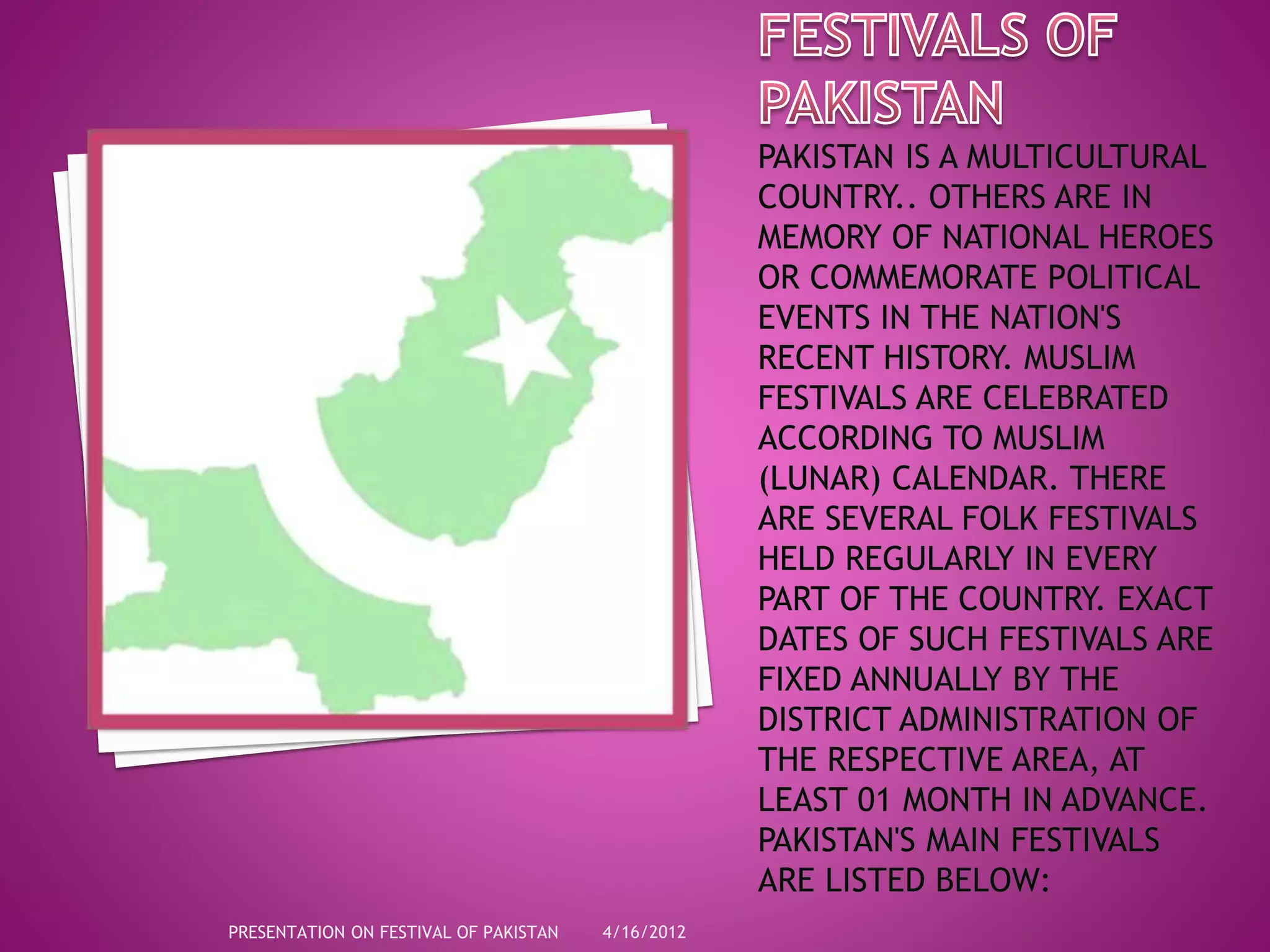Festivals of Pakistan | PPTX
