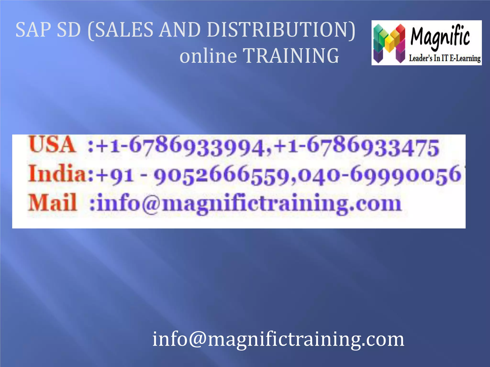 sap sales and distribution tutorial ppt | PDF