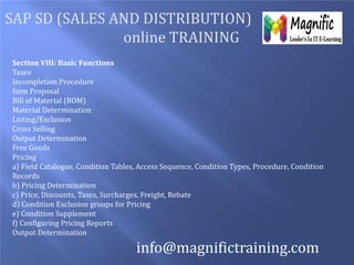 sap sales and distribution tutorial ppt | PDF