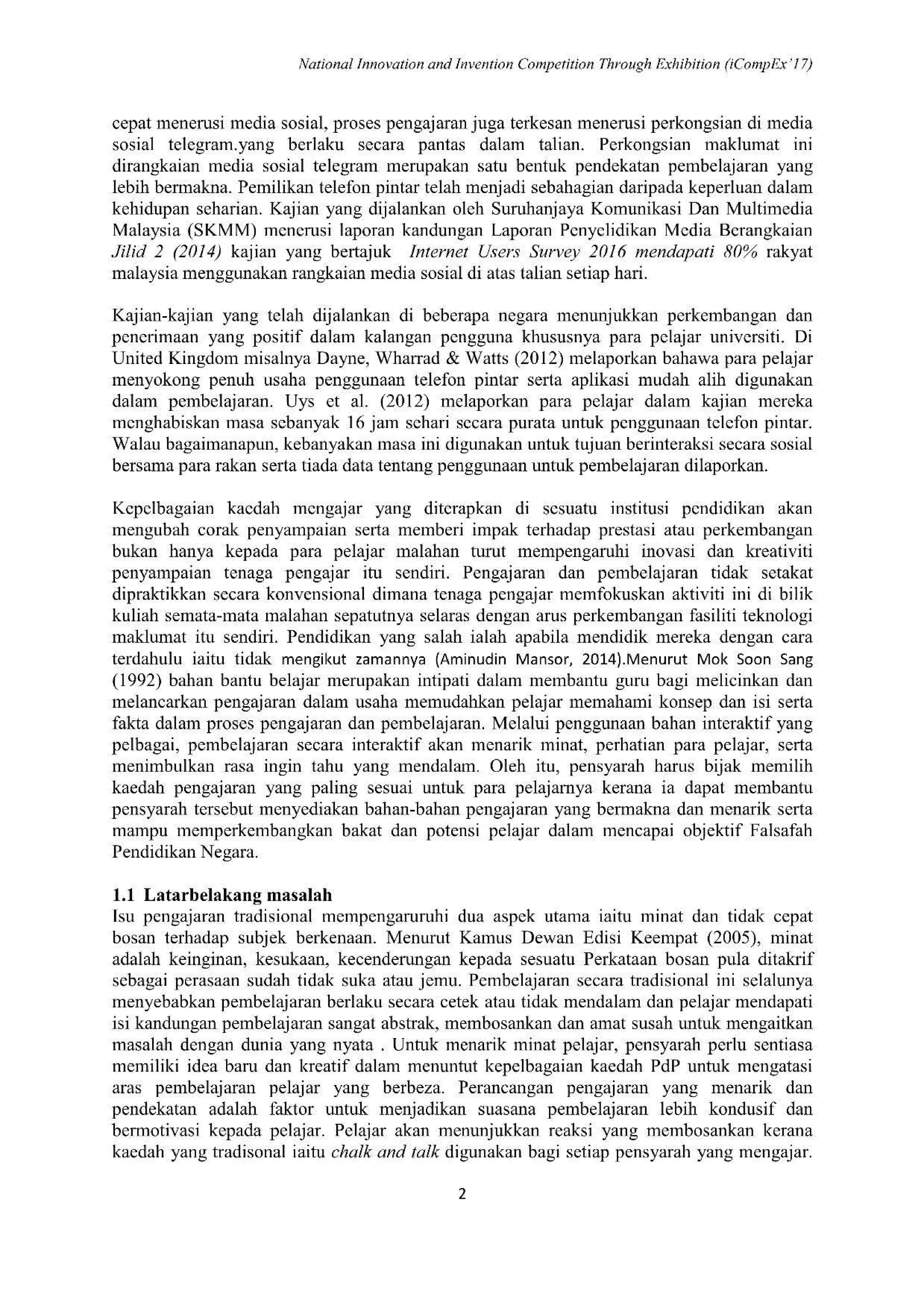 Persepsi Pelajar Terhadap Penggunaan Sistem Rangkaian Media Sosial ...