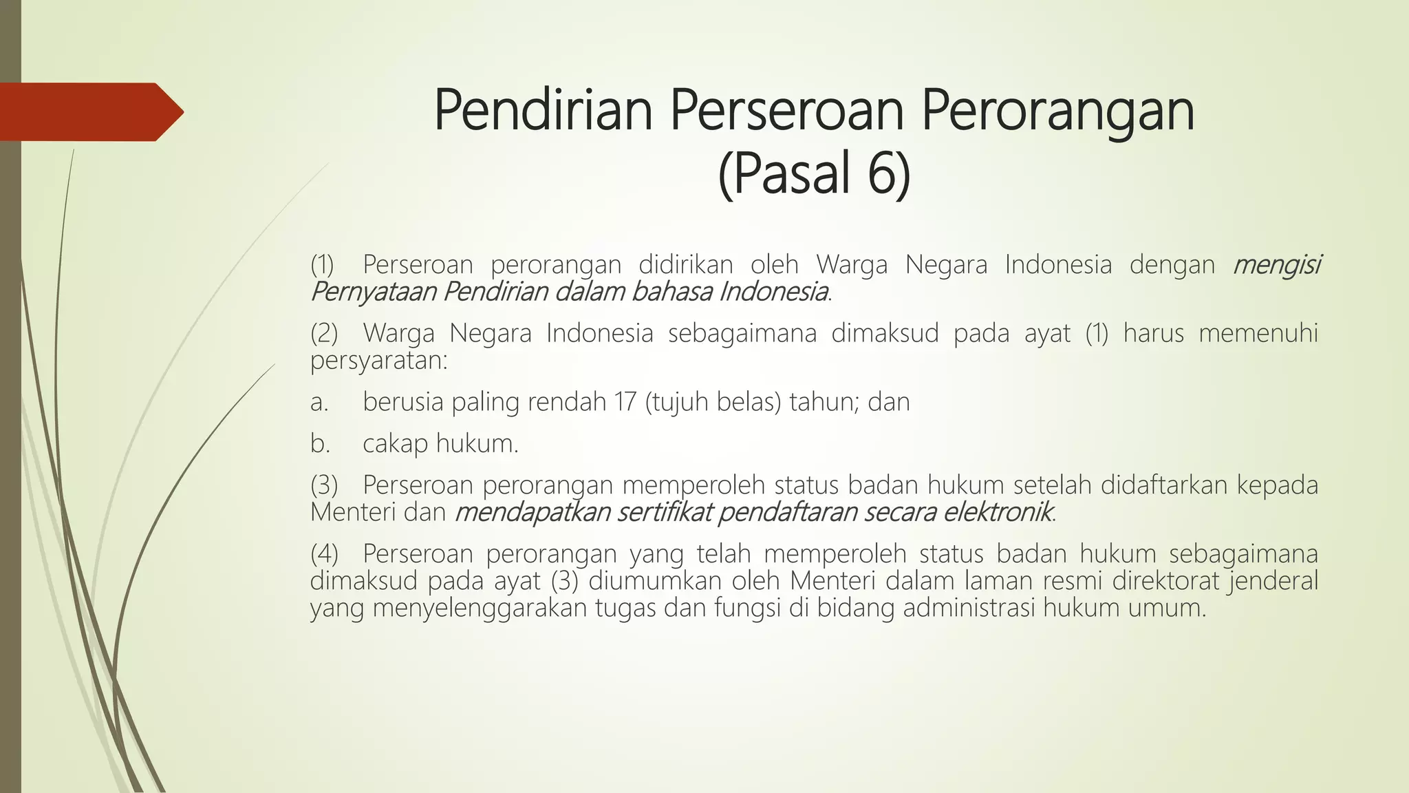 Perseroan perorangan | PPTX