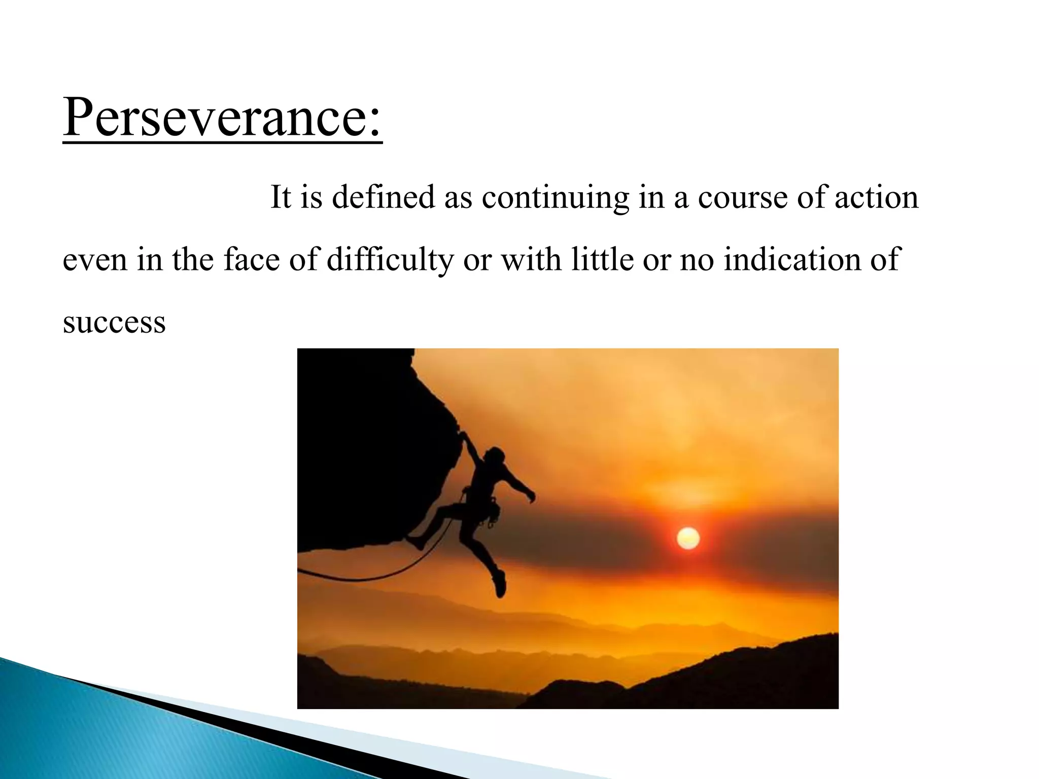 Perseverance and its impact on our career | PPTX