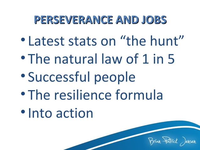 Perseverance and jobs | PPT