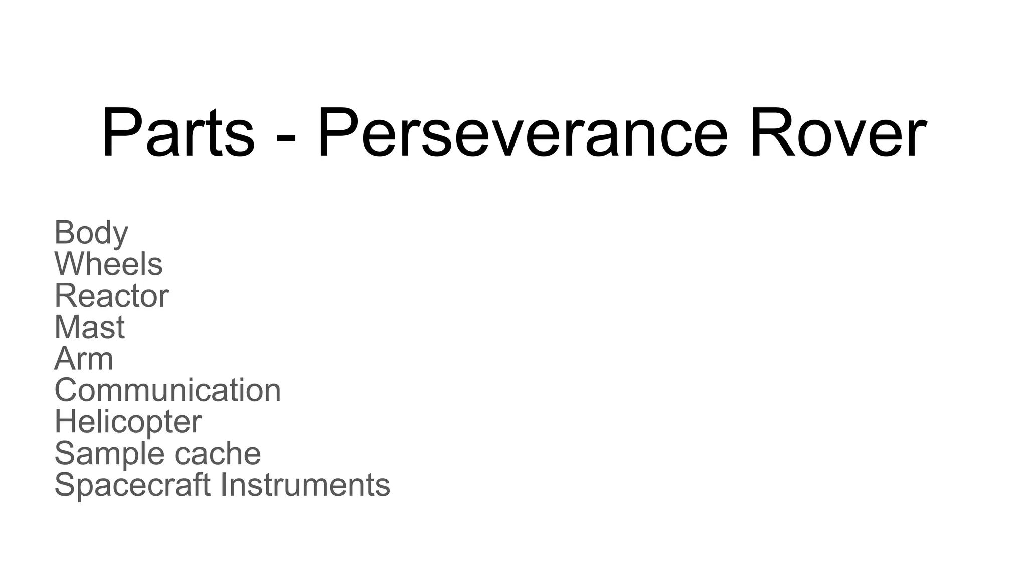 Perseverance Rover Introduction | PPTX