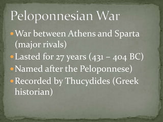 Persian and Peloponnesian Wars | PPTX
