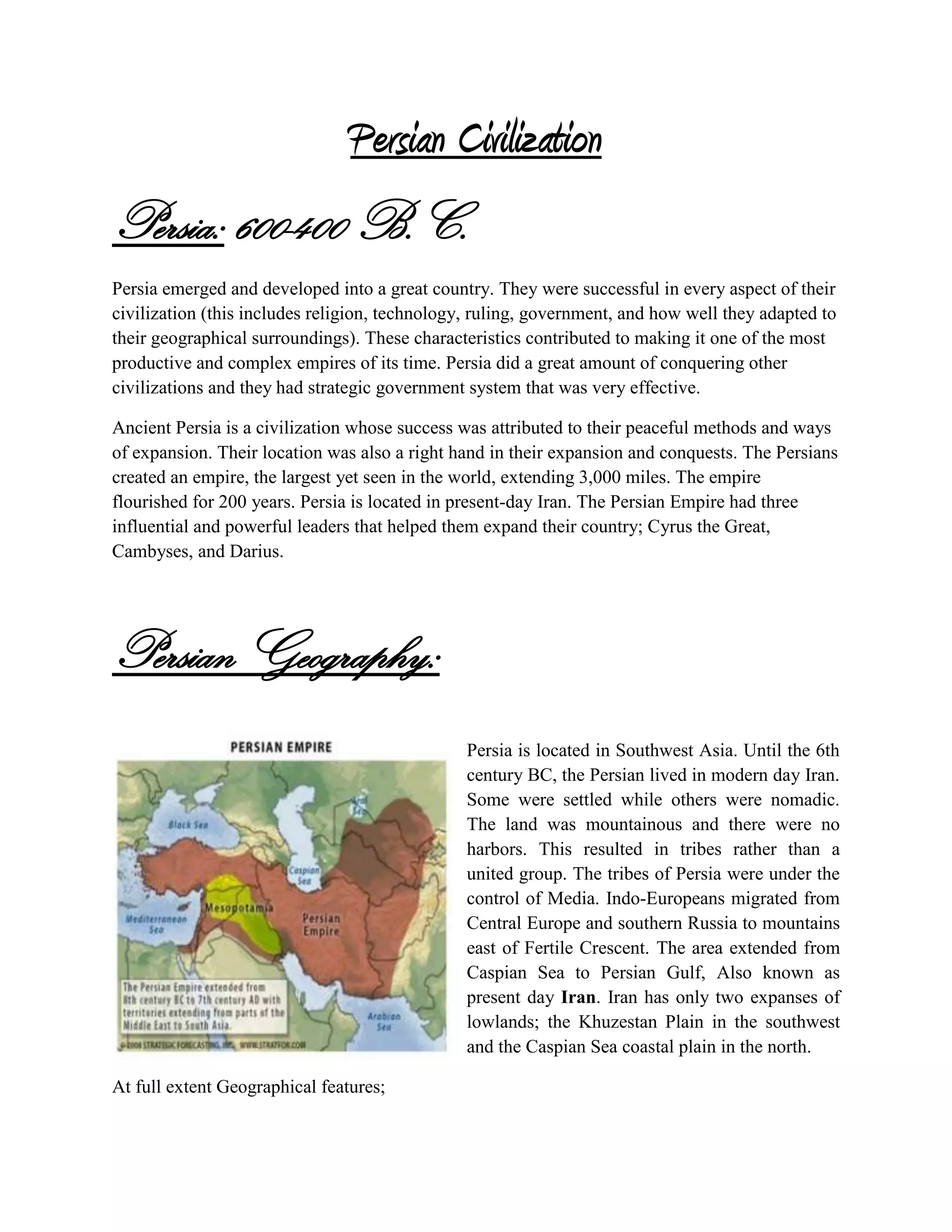 Persian civilization | DOCX