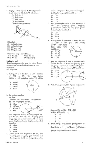 Persiapan un matematika smp 2013 | PDF