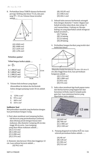 Persiapan un matematika smp 2013 | PDF