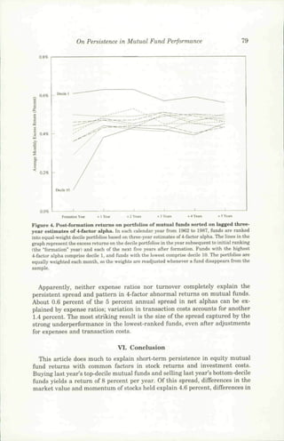 Persistence inmutualfundperformance carhart | PDF