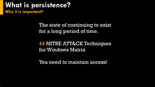 Persistence in windows | PDF