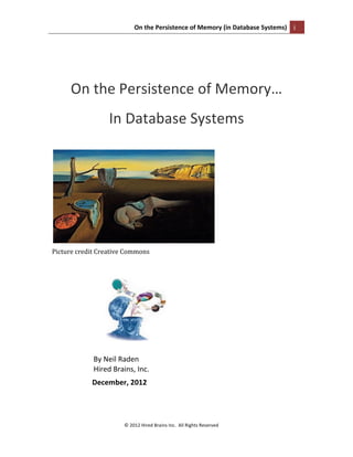 Persistence of memory: In-memory Is Not Often the Answer | PDF | Databases | Computer Software ...