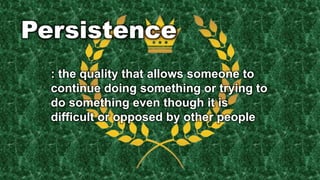 Persistence presentation | PPTX