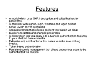 Persistent Authentication Cookie Generator Gem | PPT | Computing | Technology & Computing