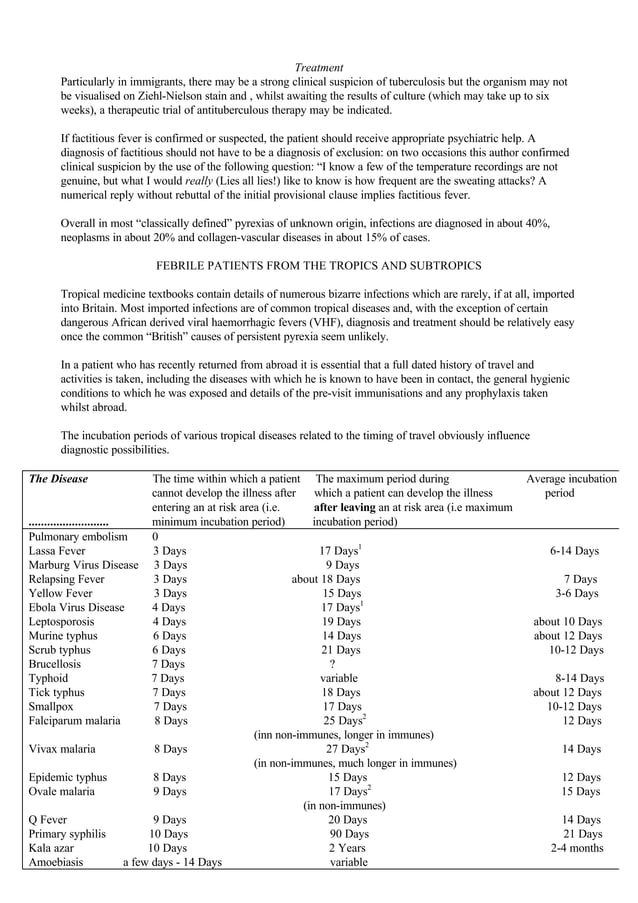 PERSISTENT PYREXIAS IN “NON-TROPICAL” PATIENTS | PDF