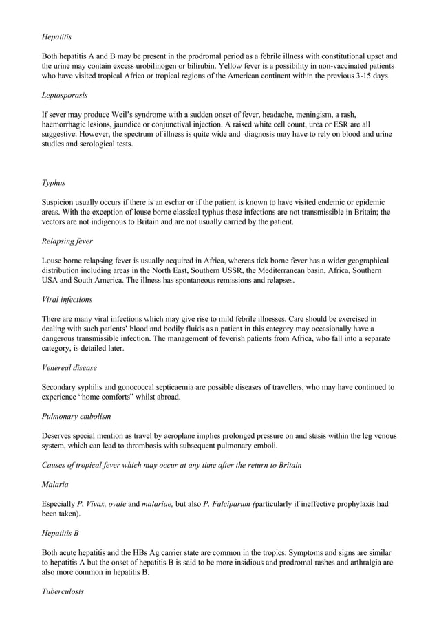 PERSISTENT PYREXIAS IN “NON-TROPICAL” PATIENTS | PDF