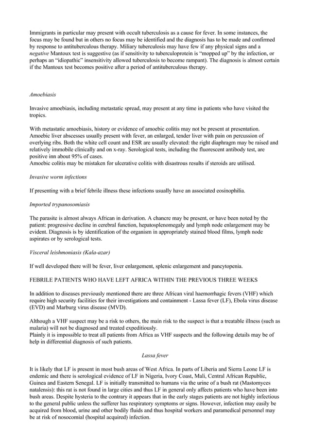 PERSISTENT PYREXIAS IN “NON-TROPICAL” PATIENTS | PDF