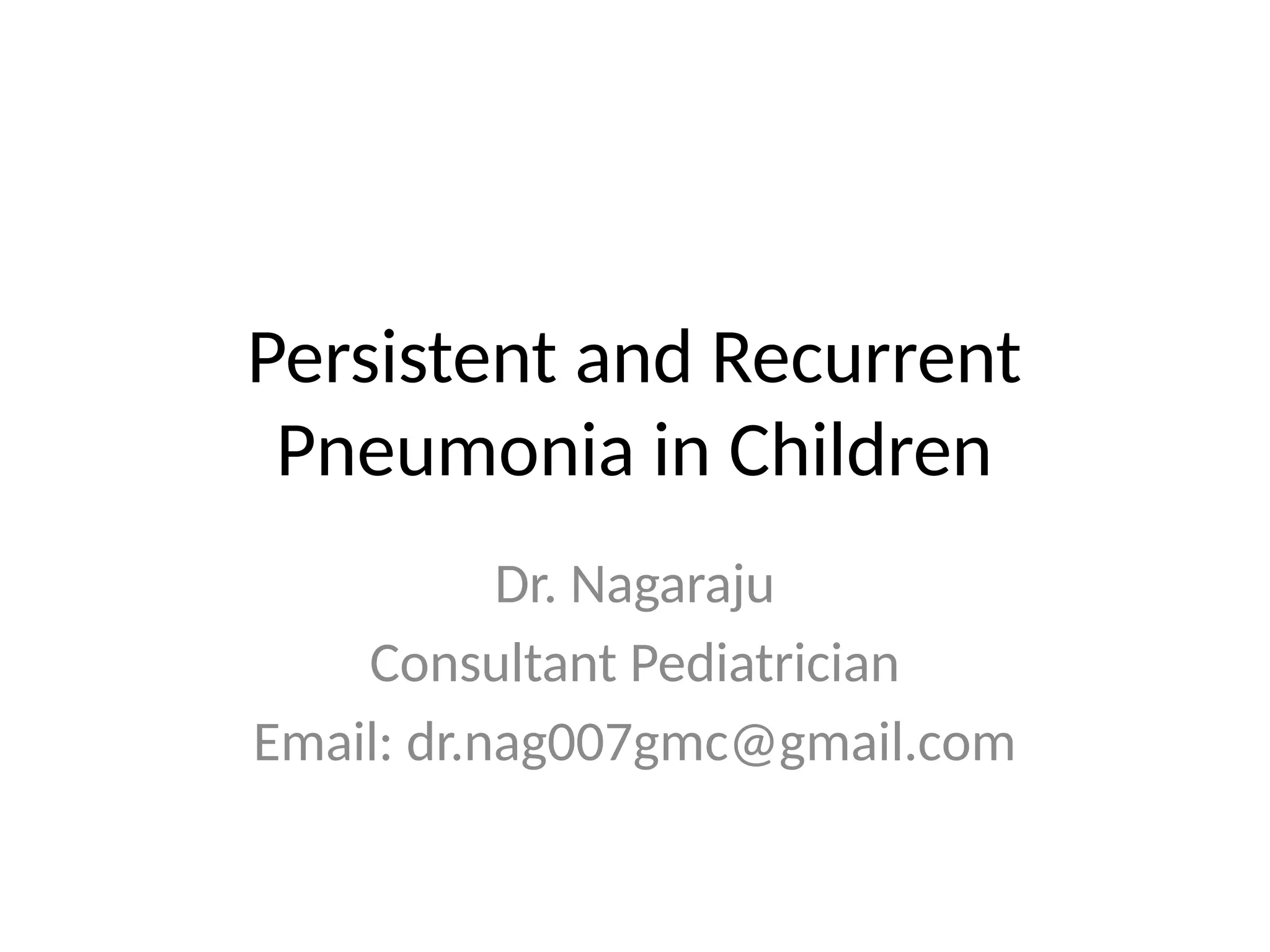 Persistent and Recurrent Cough: Causes, Diagnosis, and Management in ...