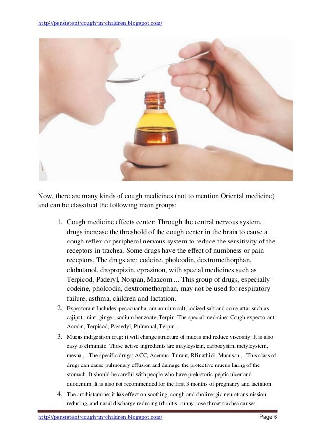 Persistent cough in children Persistent cough in children