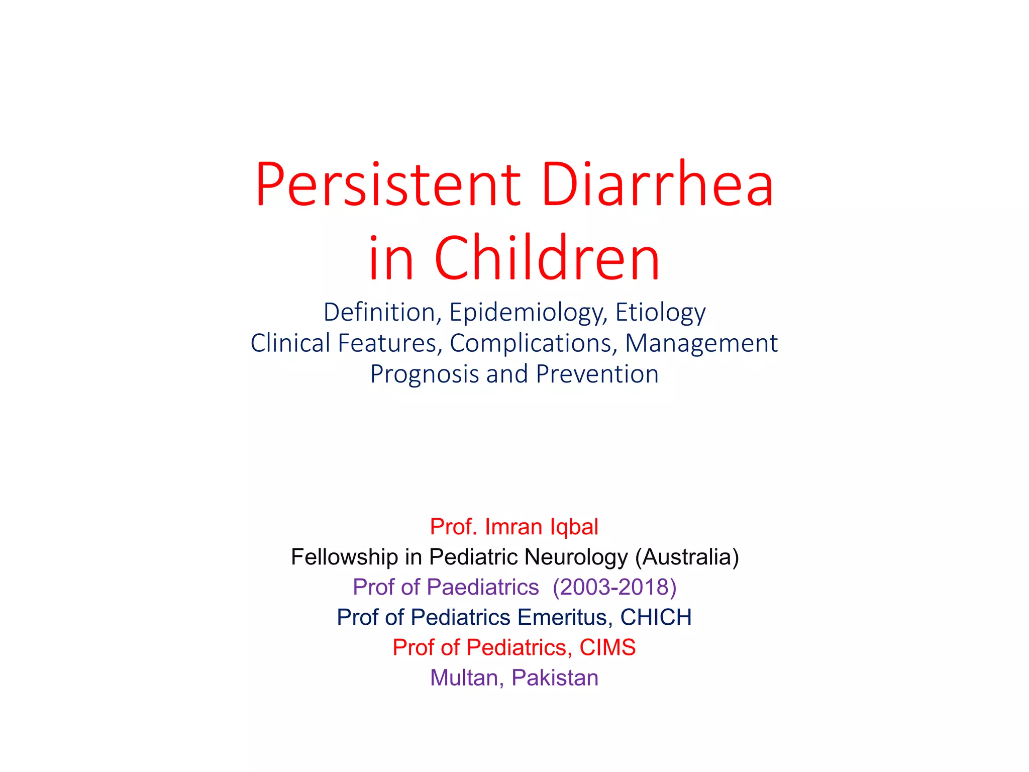 Persistent diarrhea in children 2021 | PDF