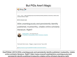 Persistent Identification: Easier Said than Done | PPTX