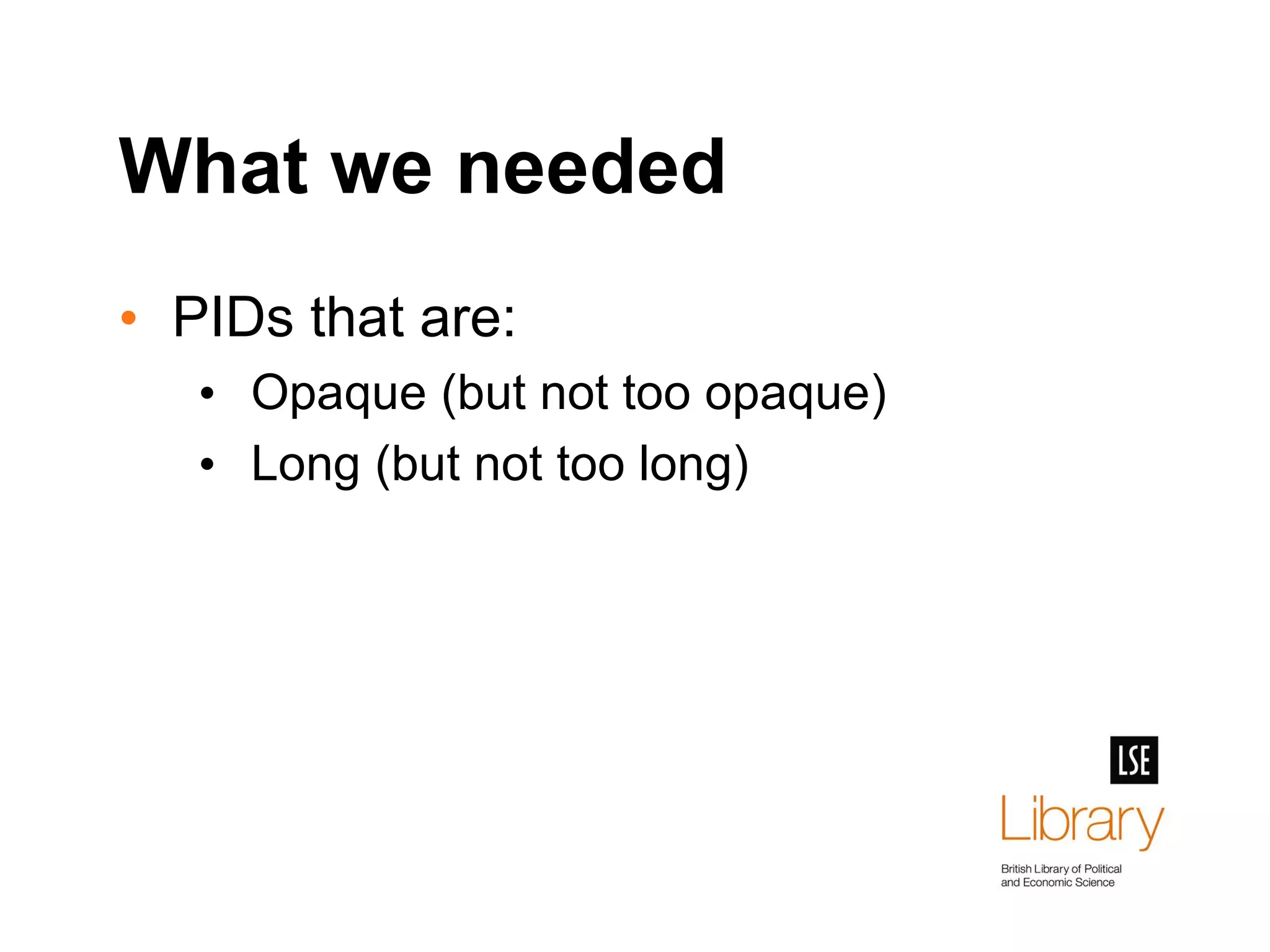 Persistent Identifiers | PDF