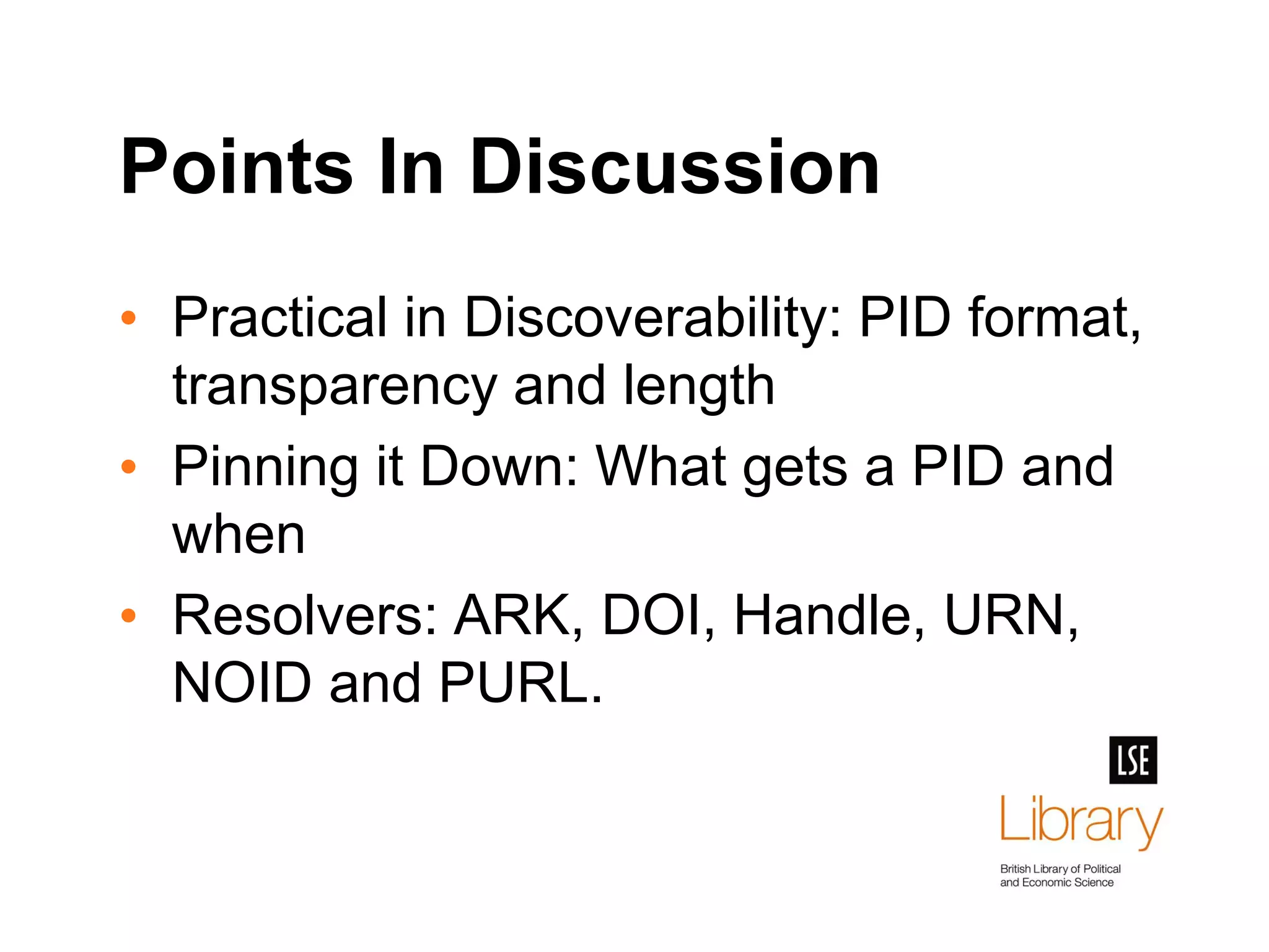 Persistent Identifiers | PDF