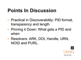 Persistent Identifiers | PDF