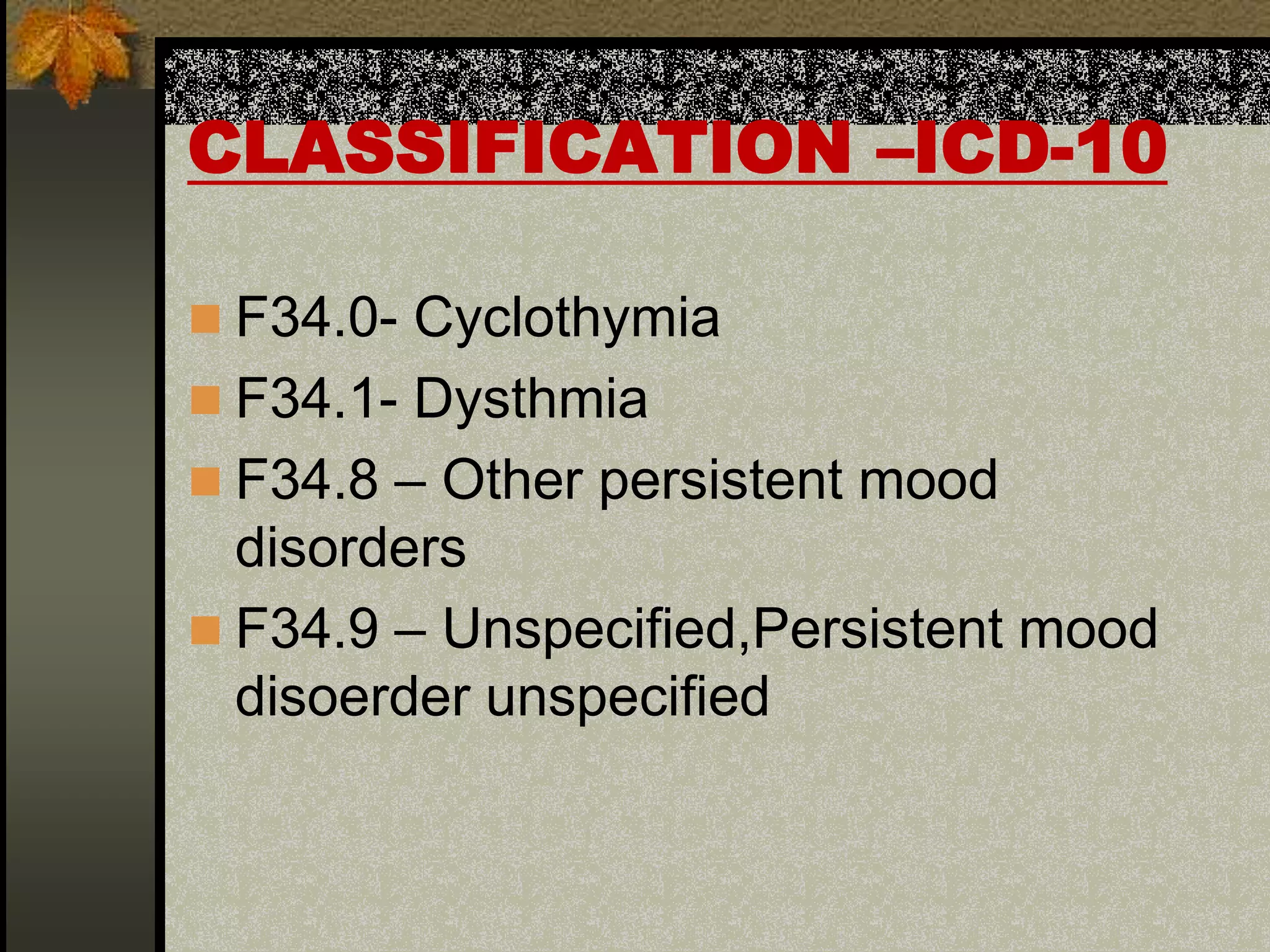 Persistent mood disorders | PPT