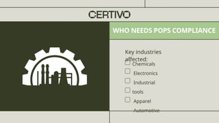 Persistent Organic Pollutants (POPs) Compliance Software for every ...
