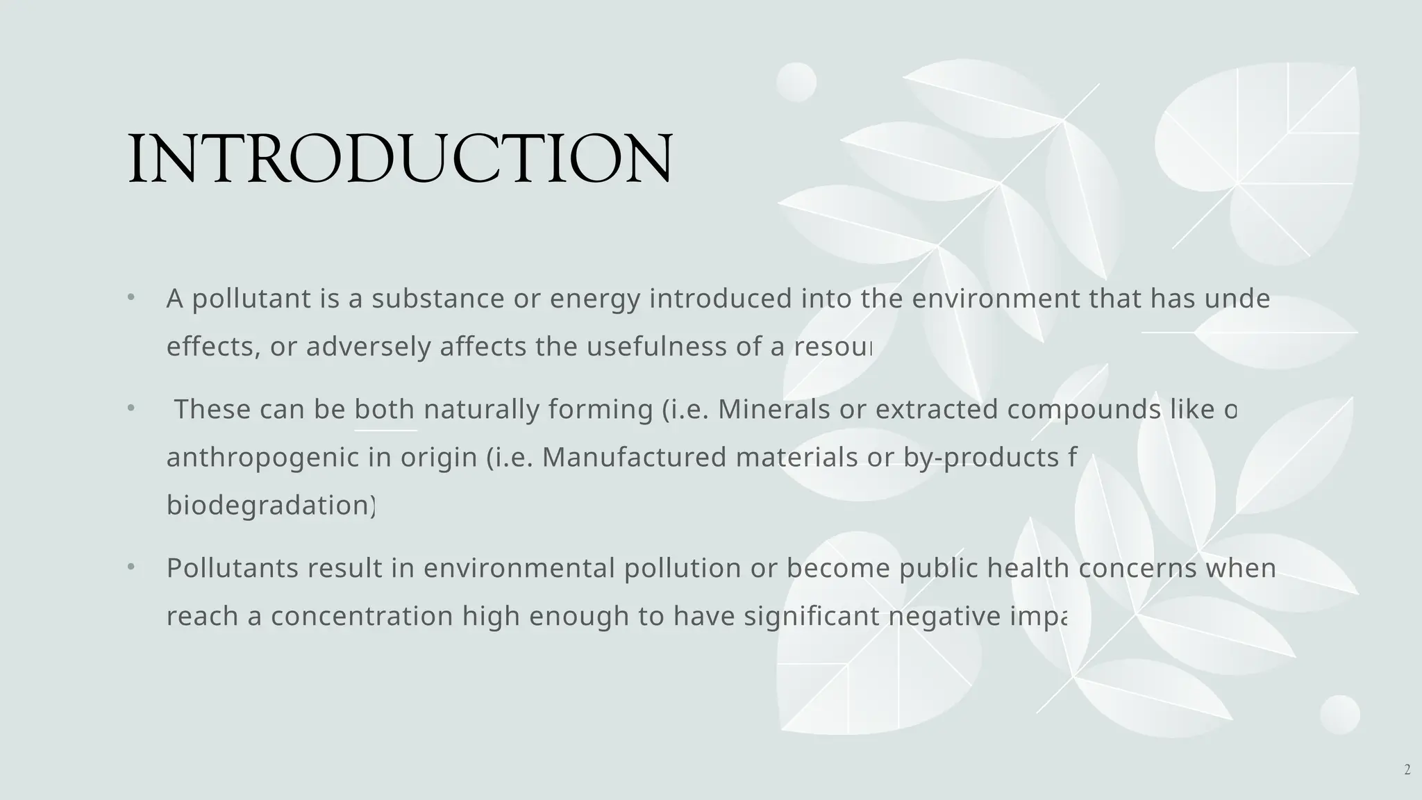 PERSISTENT ORGANIC POLLUTANTS AND RECALCITRANT POLLUTANTS | PPTX