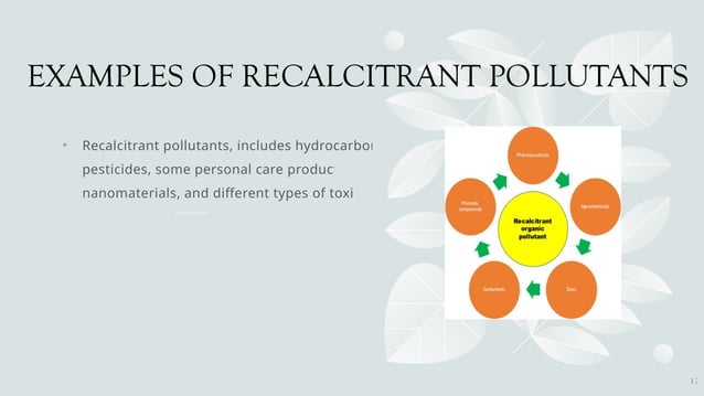 PERSISTENT ORGANIC POLLUTANTS AND RECALCITRANT POLLUTANTS | PPTX