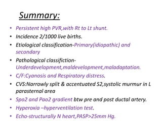 Persistent pulmonary hypertension of newborn PPHN | PPTX