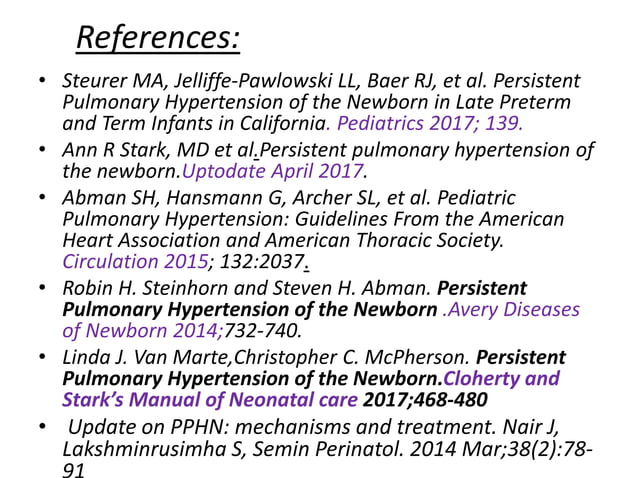 Persistent pulmonary hypertension of newborn PPHN | PPTX | Lung and ...