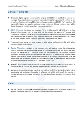 Persistent System ltd. Q3FY19 | PDF