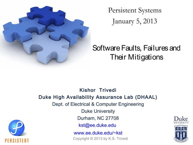 Software Faults, Failures and Their Mitigations | Turing100@Persistent ...