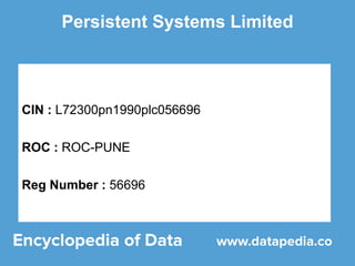 Persistent Systems Limited Information | PPTX | Business | Business and ...