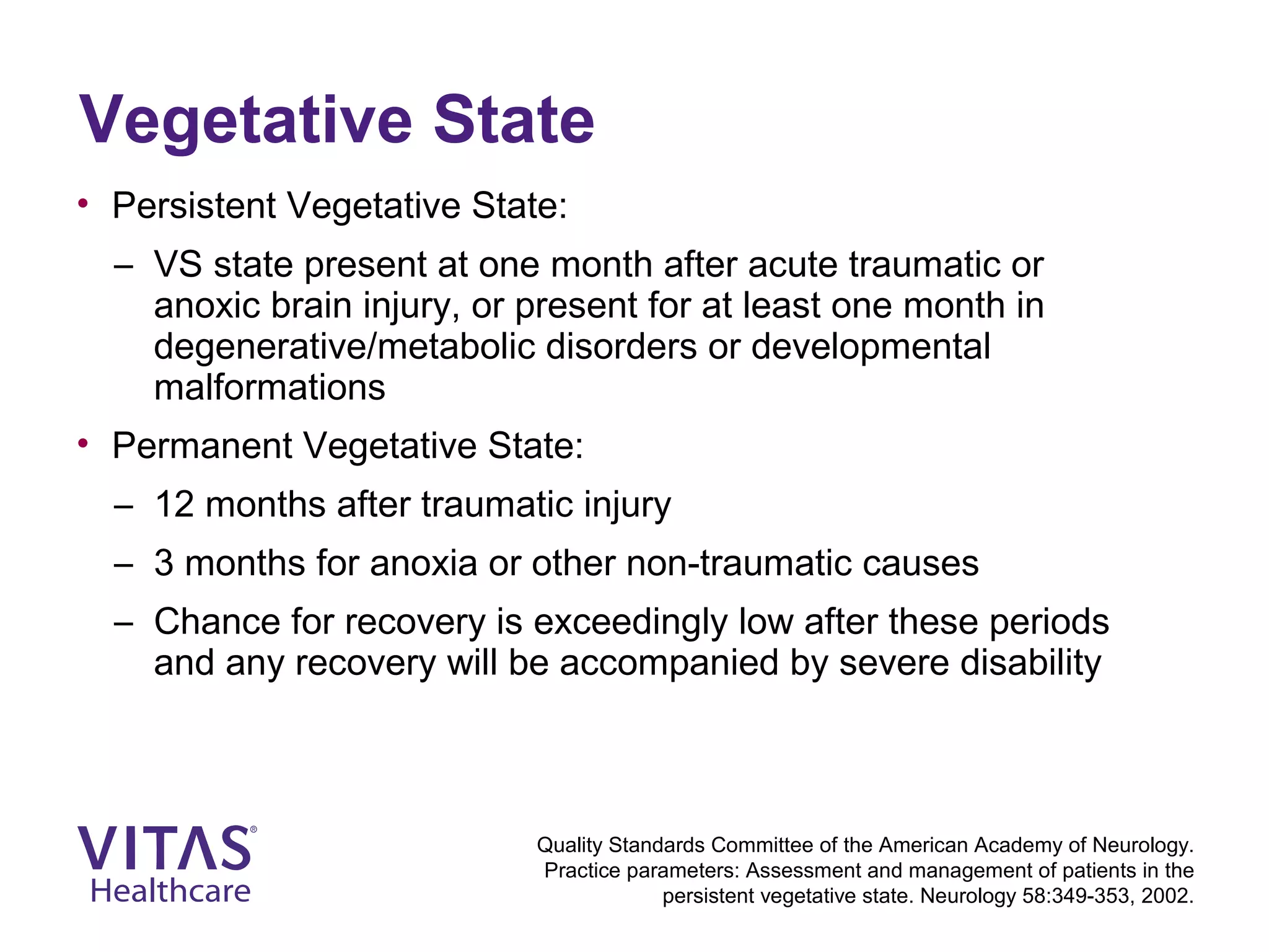 Persistent Vegetative State | PPT