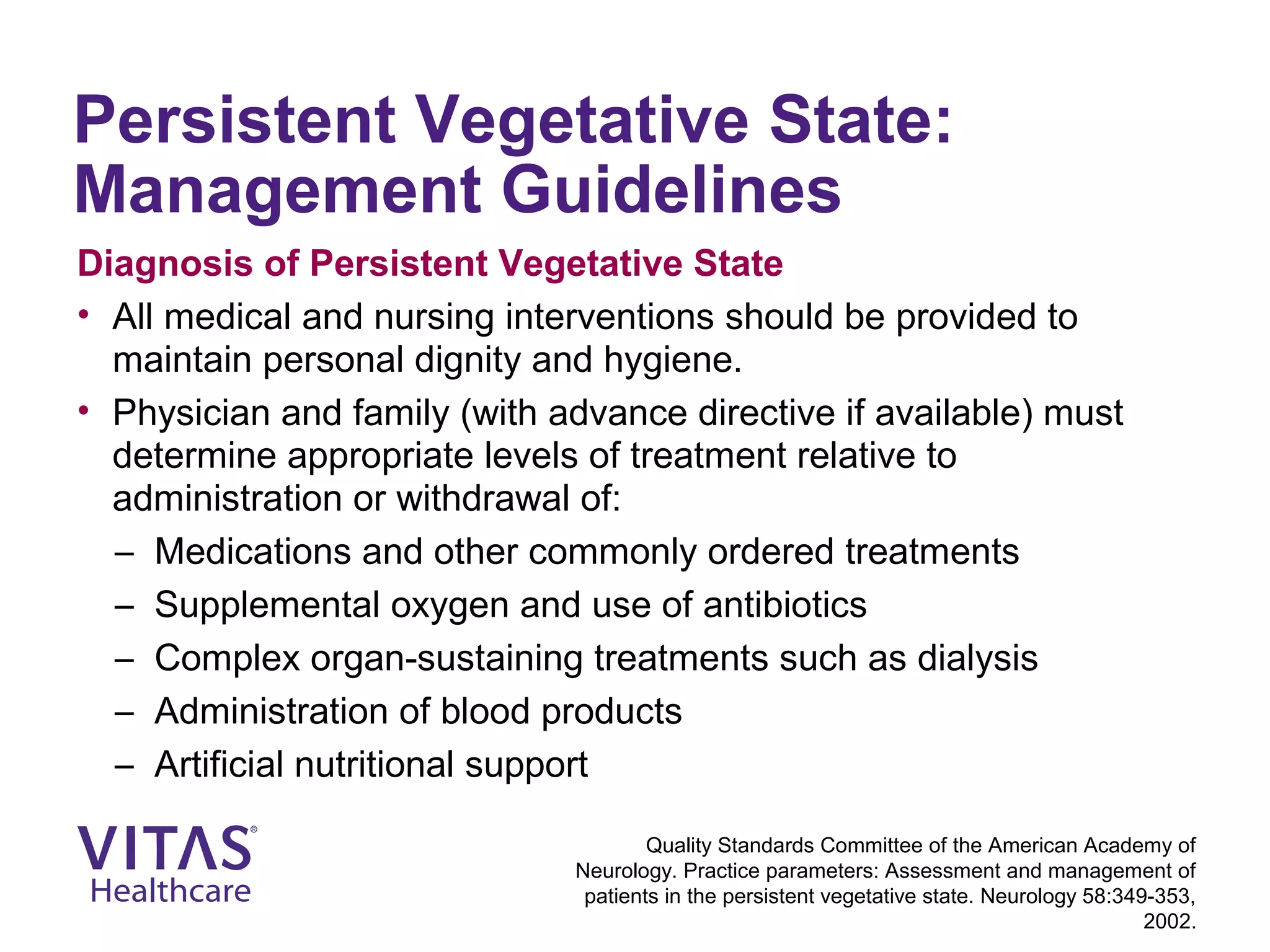 Persistent Vegetative State | PPT