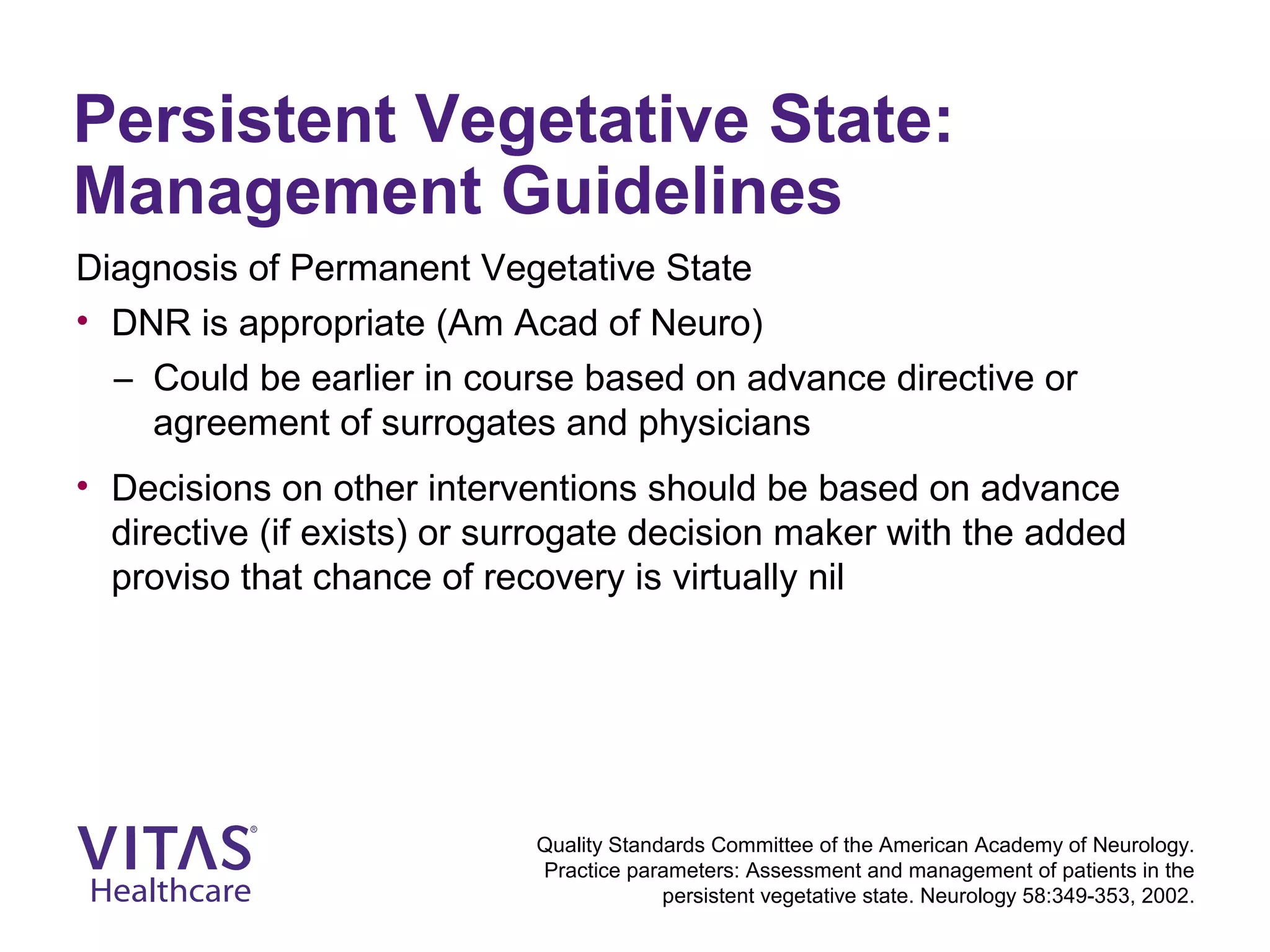 Persistent Vegetative State | PPT