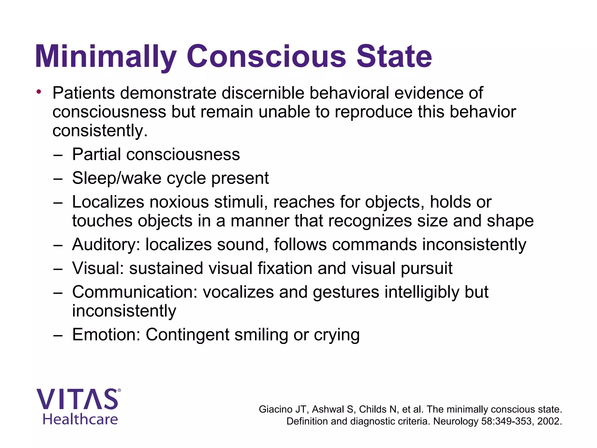 Persistent Vegetative State | PPT