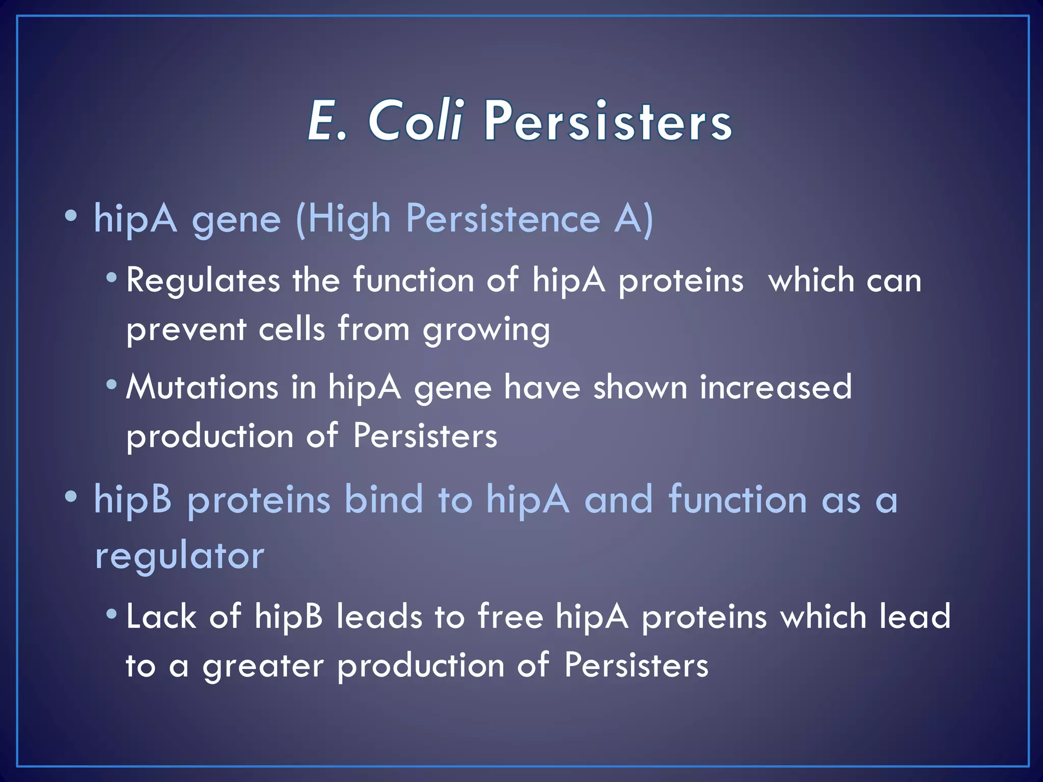 Persister cells sigma | PPTX