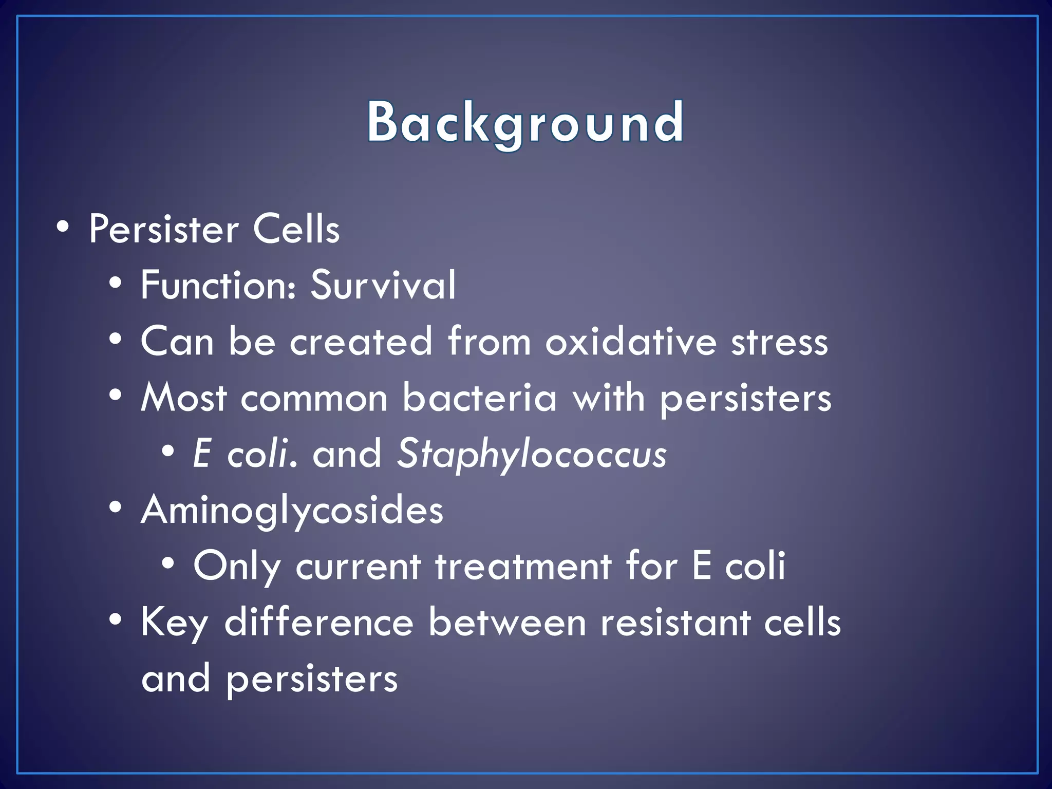 Persister cells sigma | PPTX
