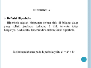 Persamaan hiperbola di p (0,0) | PPTX