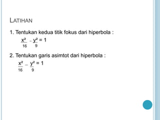 Persamaan hiperbola di p (0,0) | PPTX