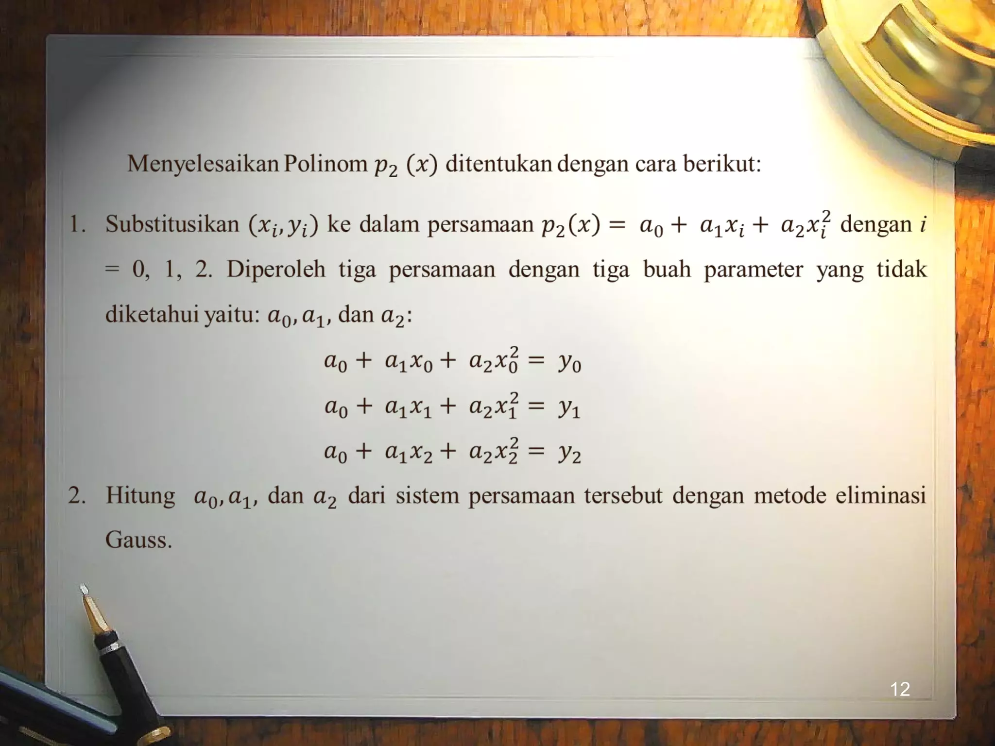 Persoalan interpolasi Polinom | PPT