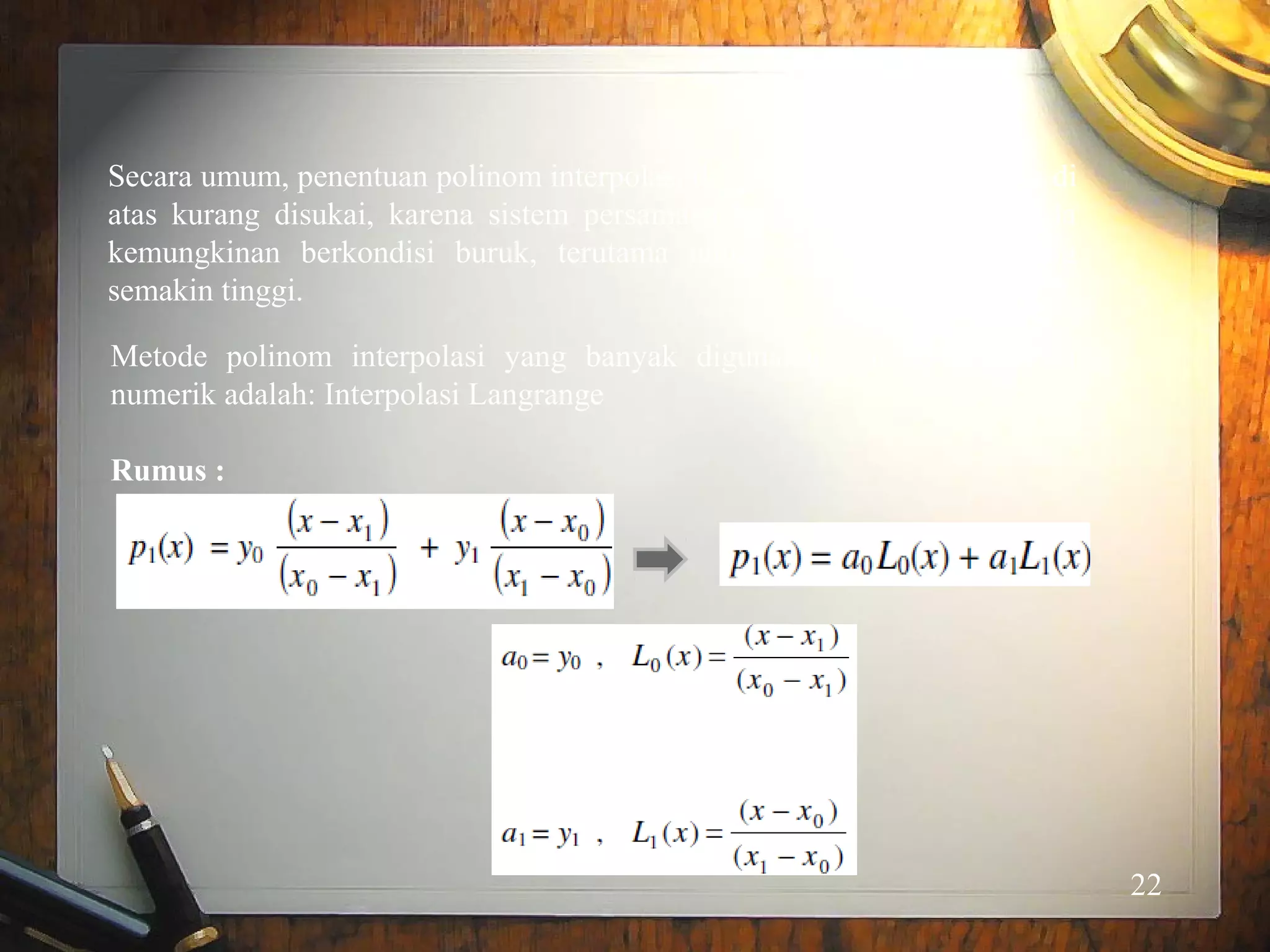 Persoalan interpolasi Polinom | PPT
