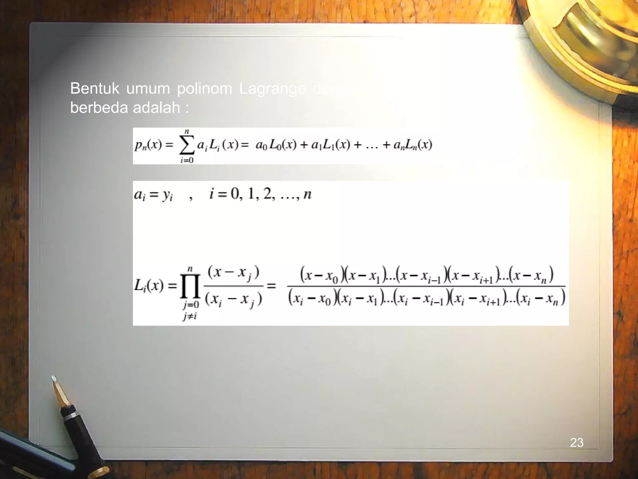 Persoalan interpolasi Polinom | PPT