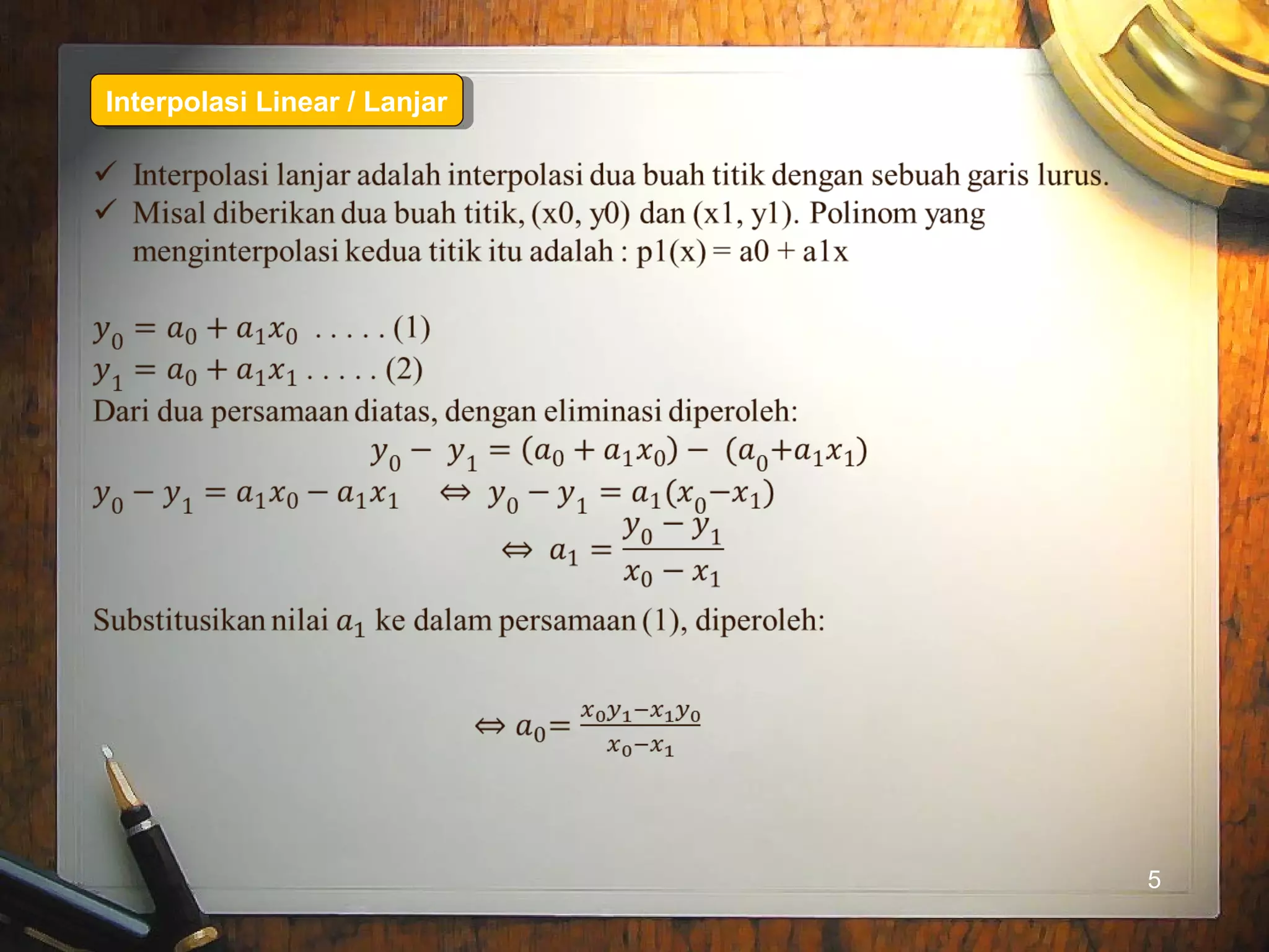 Persoalan interpolasi Polinom | PPT