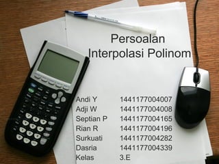 Persoalan interpolasi Polinom | PPT